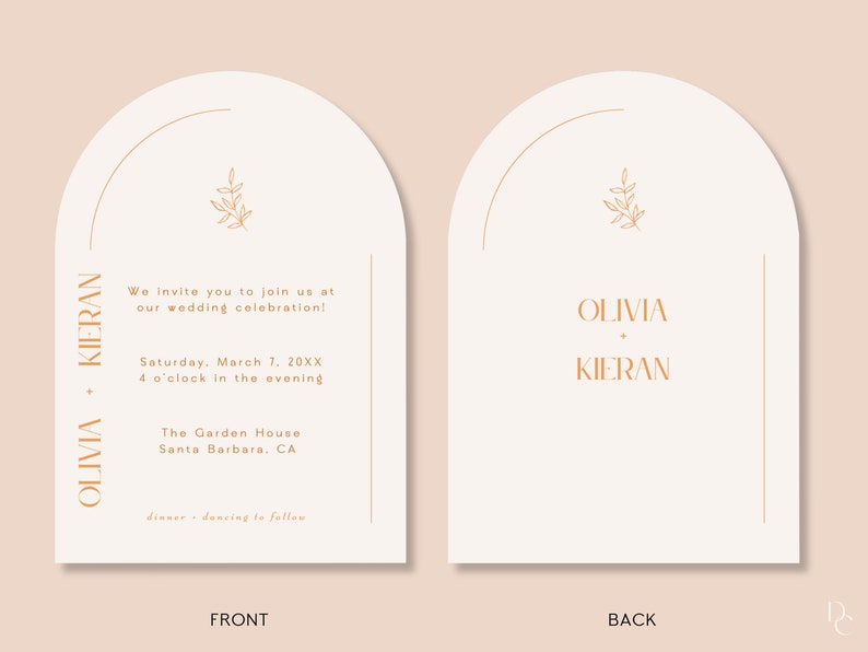 Wedding Invitation Set Template Arch Stacked Wedding - Etsy