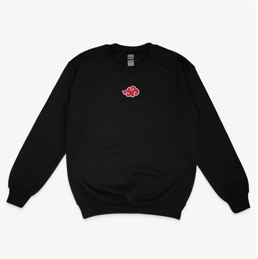 Naruto Anime Akatsuki Logo Custom Embroidered T-shirt Sweatshirt or ...