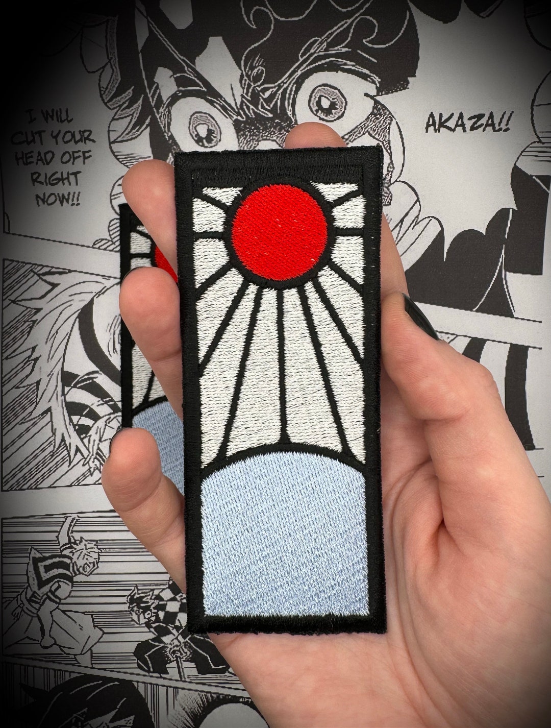 Demon Slayer Anime Tanjiro Kamado Hanafuda Earrings Iron on Patch ...