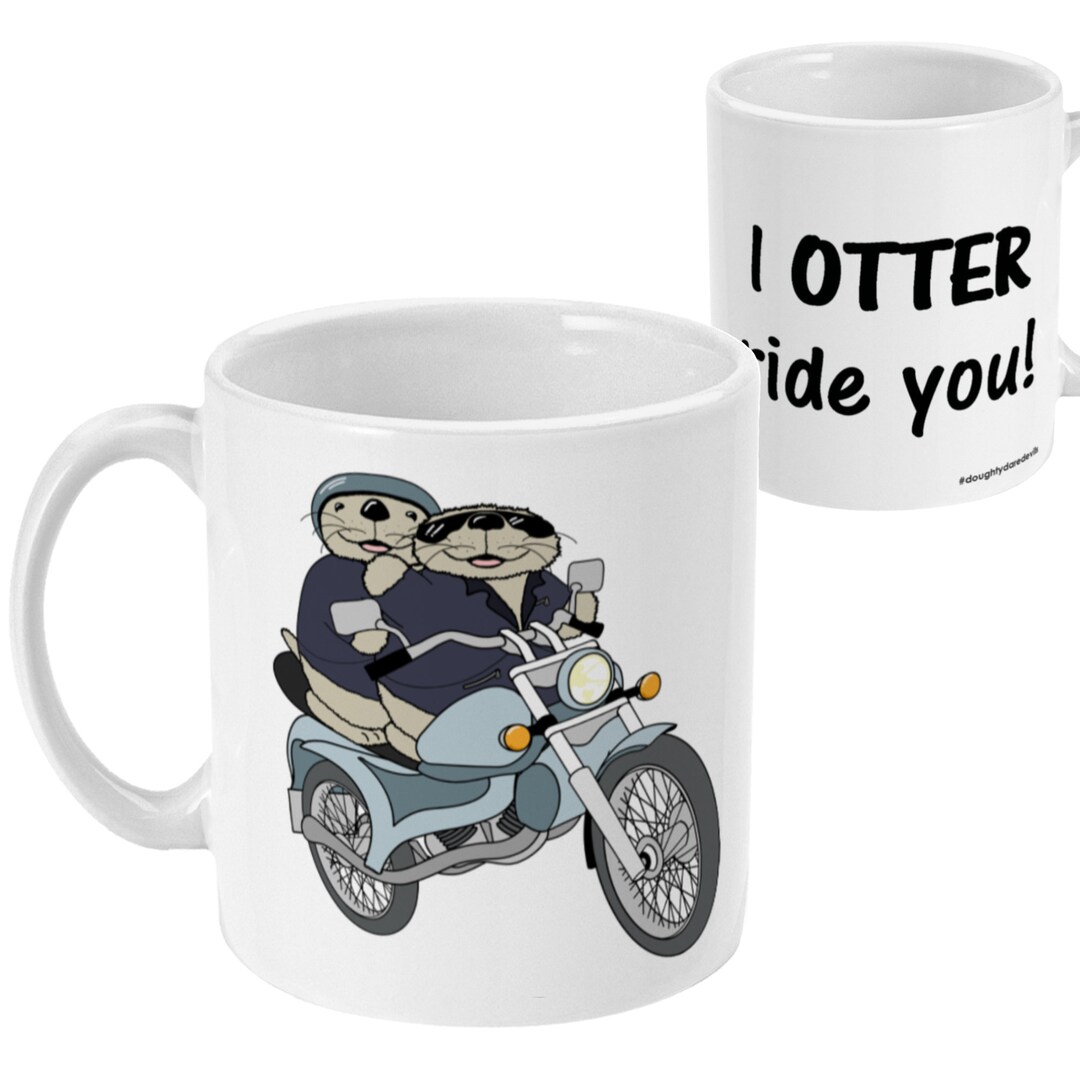 TE MONTO EN NUTRIA Motocicleta Nutrias Taza de cerámica 11oz lindo ...