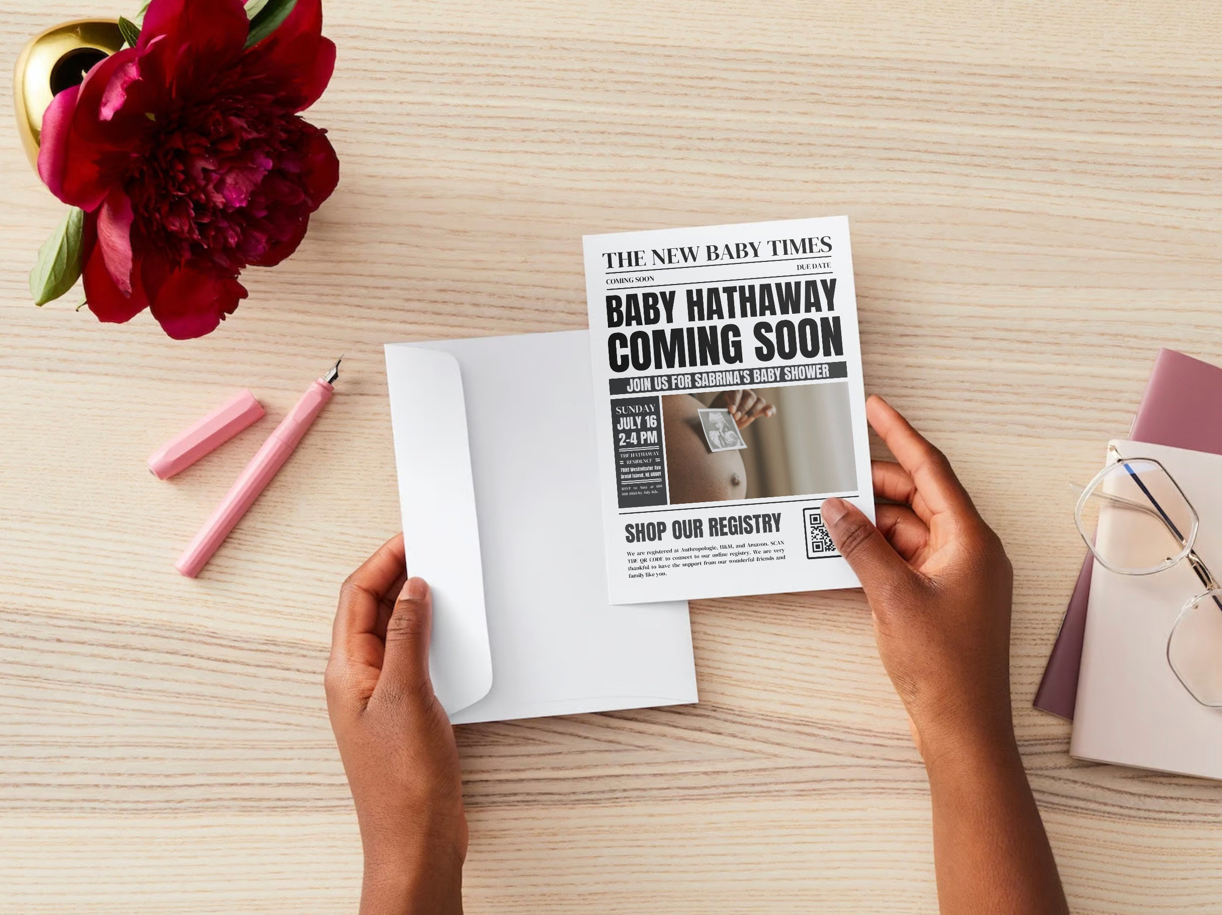 Custom Newspaper Inspired Baby Shower Invitation - Etsy