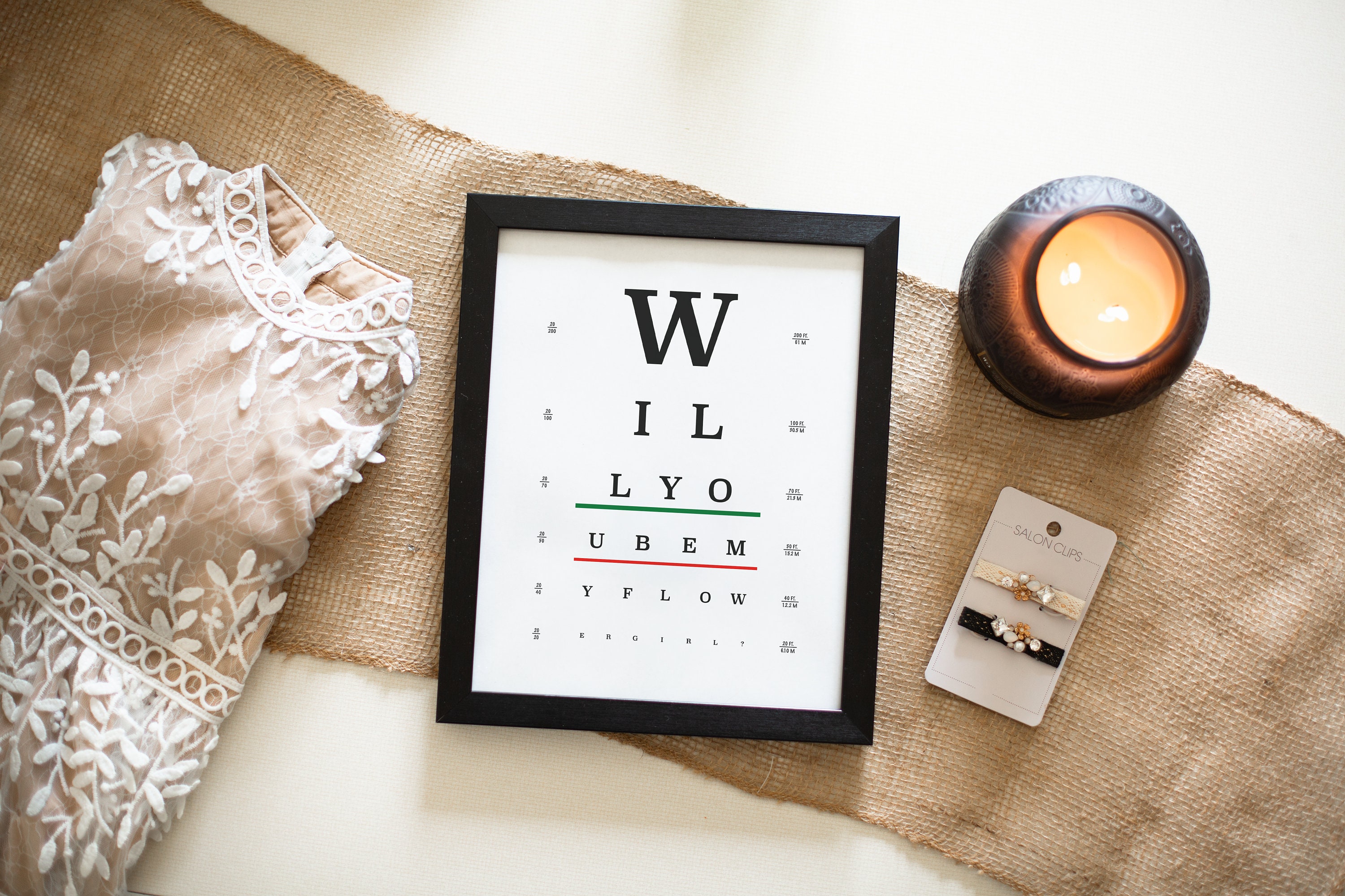 Snellen Eye Chart Flower Girl Proposal Gift - Etsy