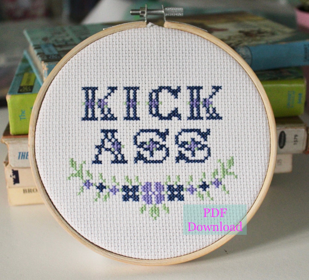 KICK ASS Cross Stitch PDF Pattern for Beginners Instant - Etsy