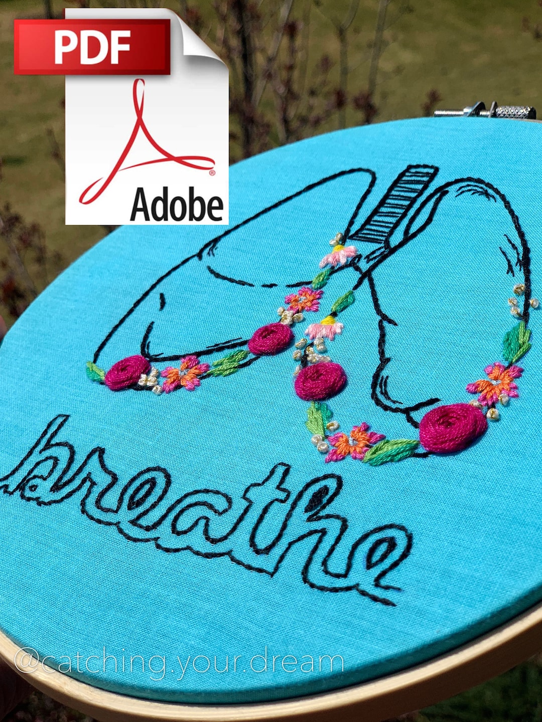 Breathe- Lung Embroidery Pattern,embroidery PDF Pattern, Pattern, for ...