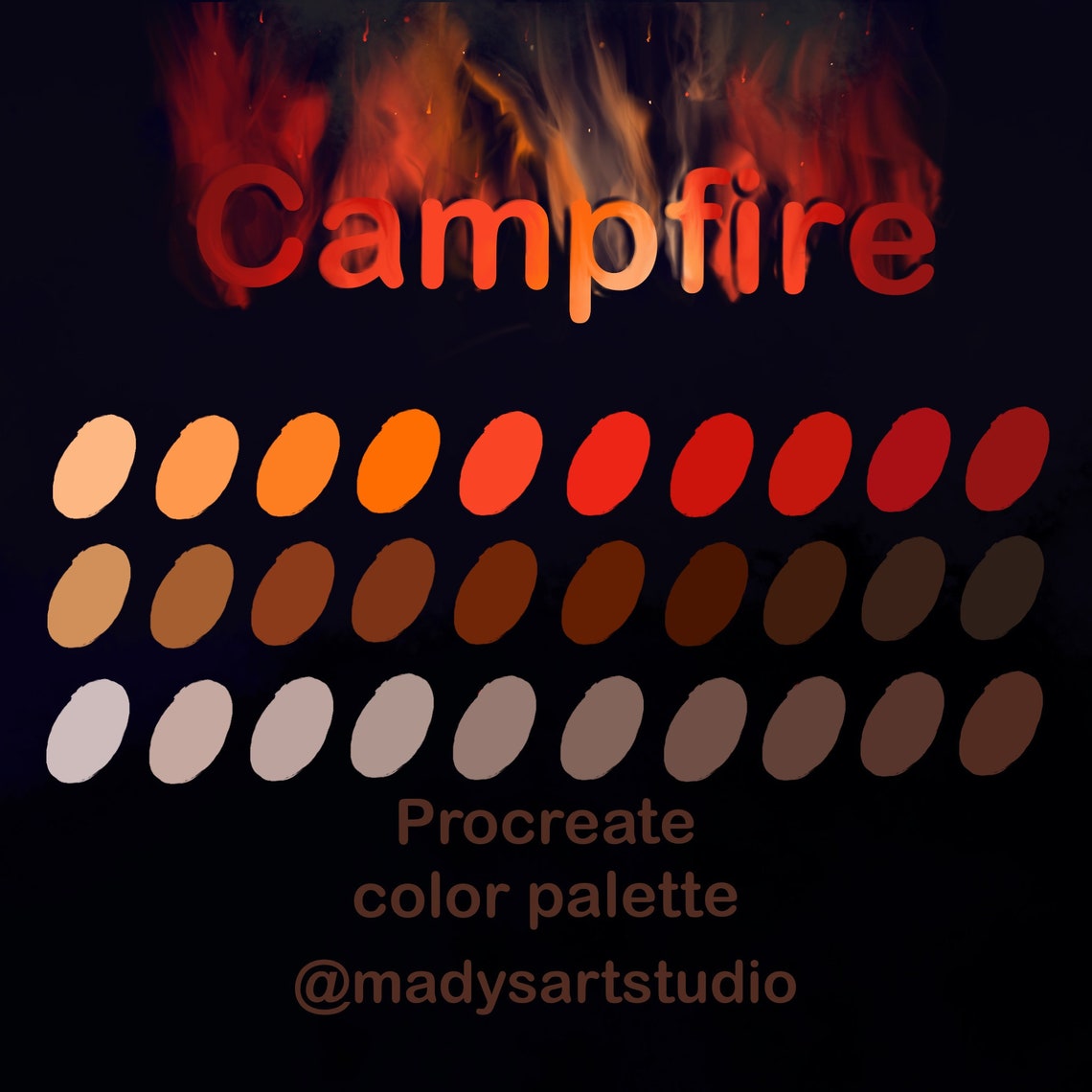 Campfire Procreate Color Palette/swatches/digital Download - Etsy