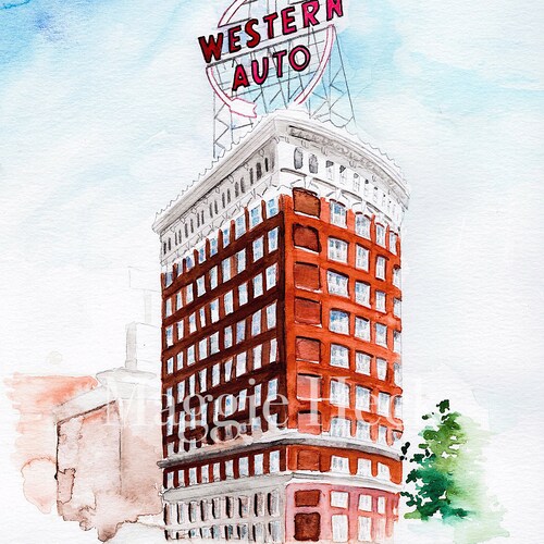 The Western Auto Building a Kansas City Landmark Fine Art - Etsy