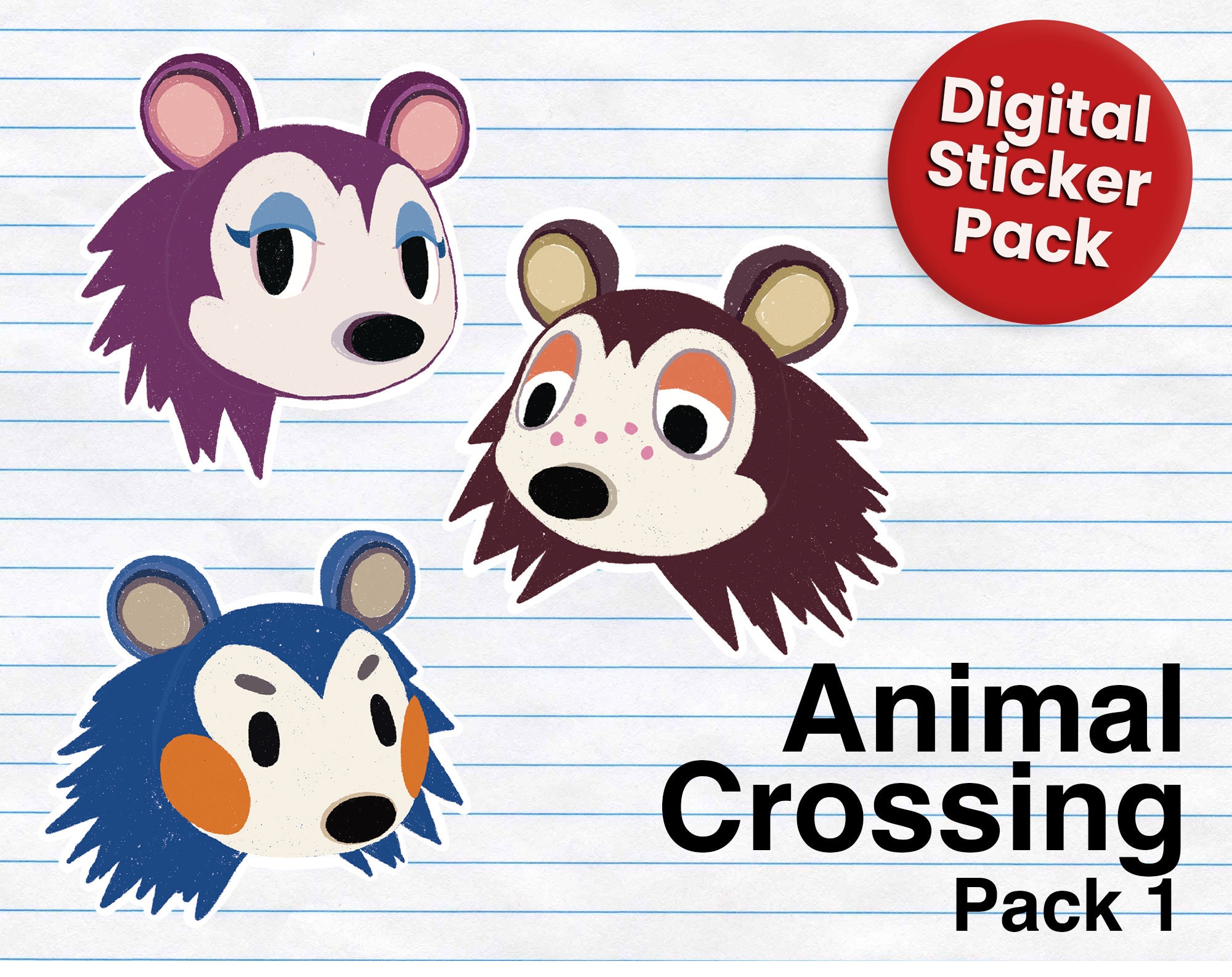 Digital Stickers Animal Crossing pack 1 - Etsy