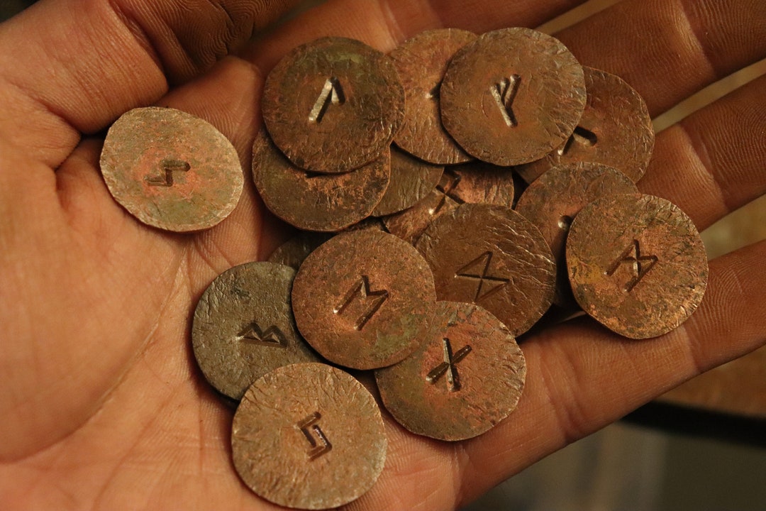 Reclaimed Copper Coins | Lucky Penny With Norse Viking Runes | Elder ...