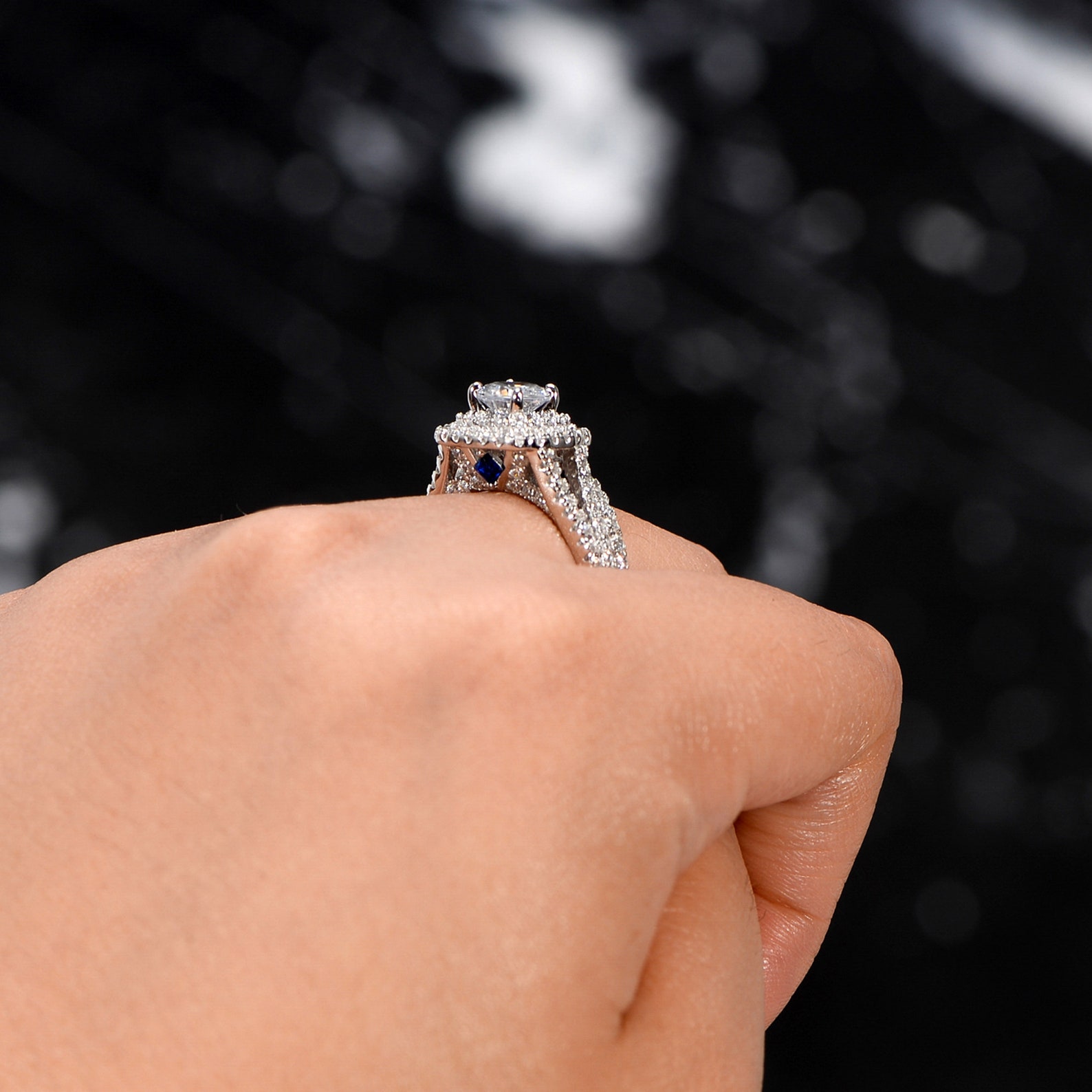 Pure 925 Sterling Silver Wedding Ring Sets Round Cut CZ - Etsy