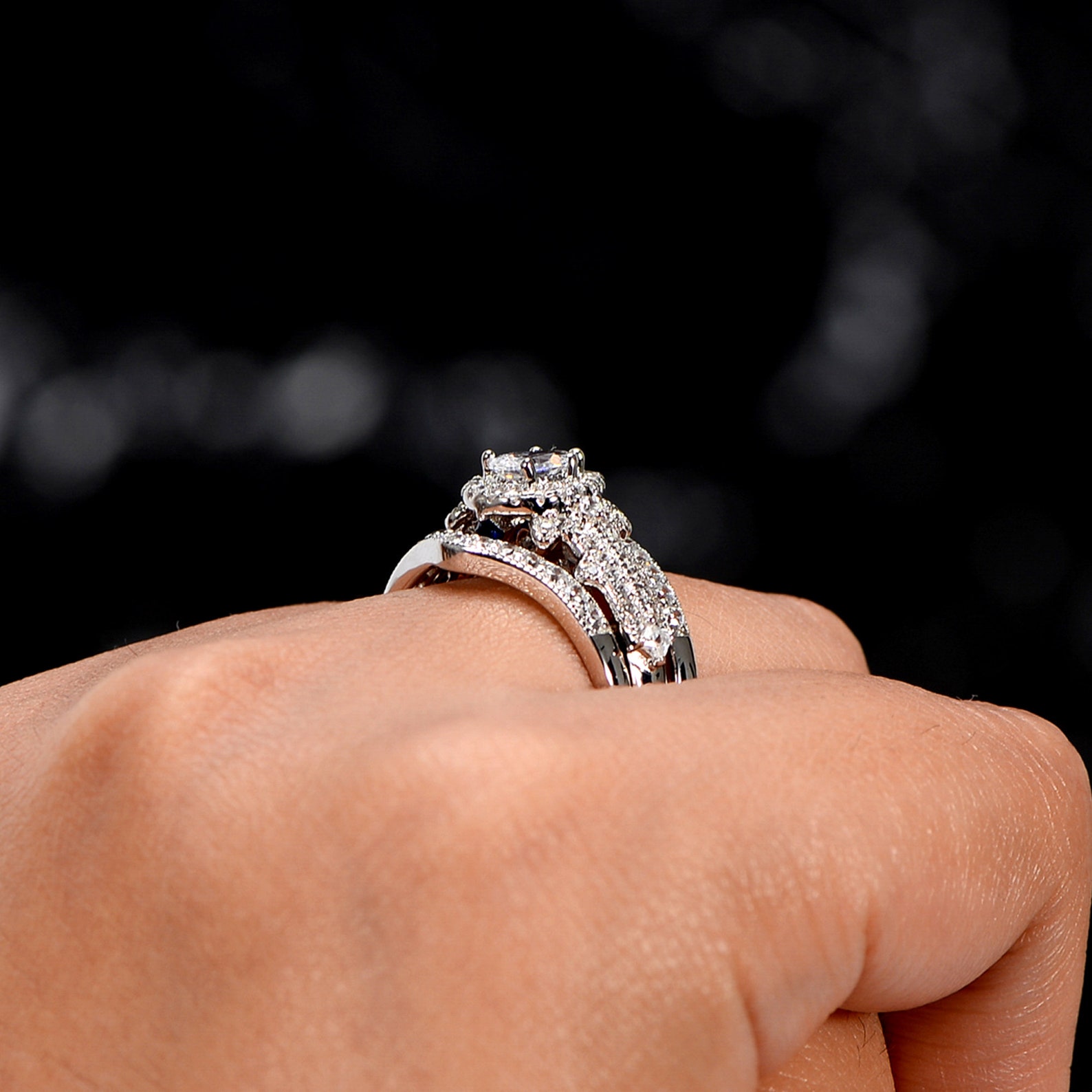 Pear Shape Engagement Ring Set Pear Cut Ring Pear Cut Cubic | Etsy