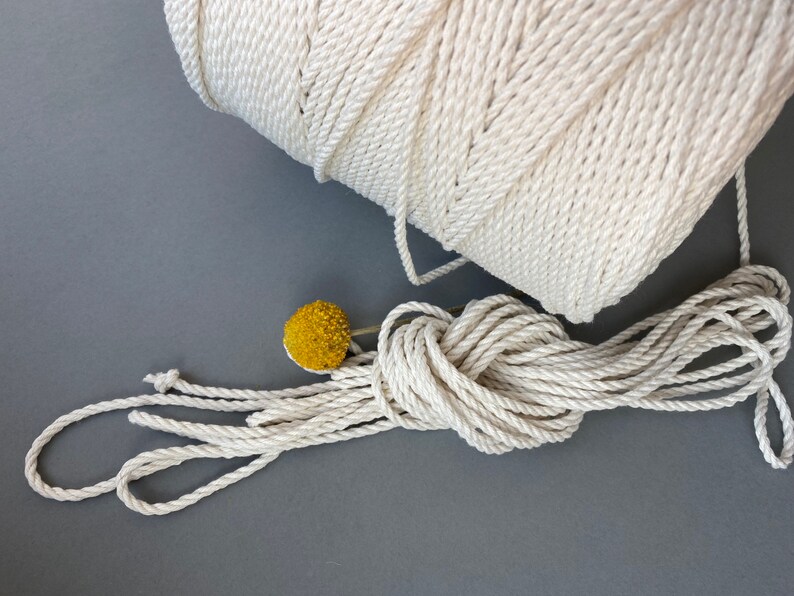 White Macrame 3 Mm Rope, Twisted Rope Spool 100 M, Planthanger Rope ...