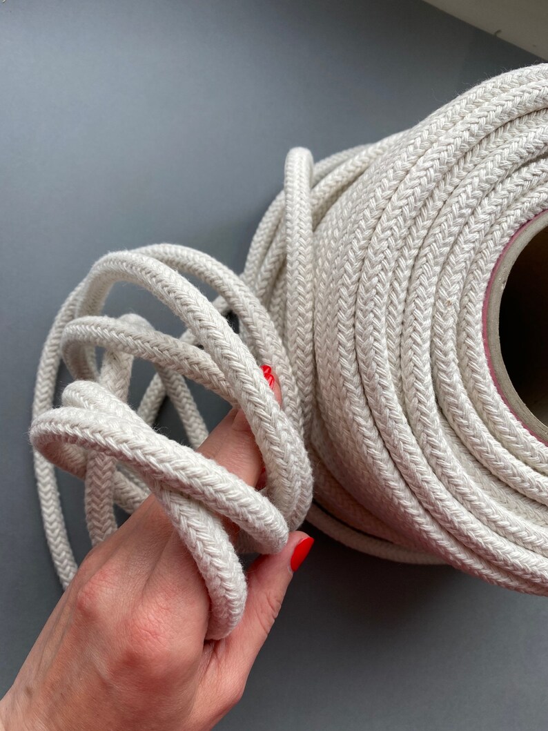 10 Mm Cotton Macrame Cord Rope Massiv Braided Raw DIY - Etsy