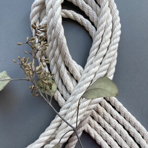 White 8 Mm Twisted Cotton Rope, 10 Meters Natural Rope. Planthanger ...