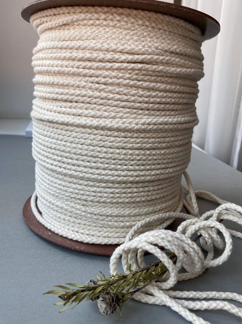 4 Mm Cotton Macrame Cord 100 M Spool Rope Massiv Braided - Etsy