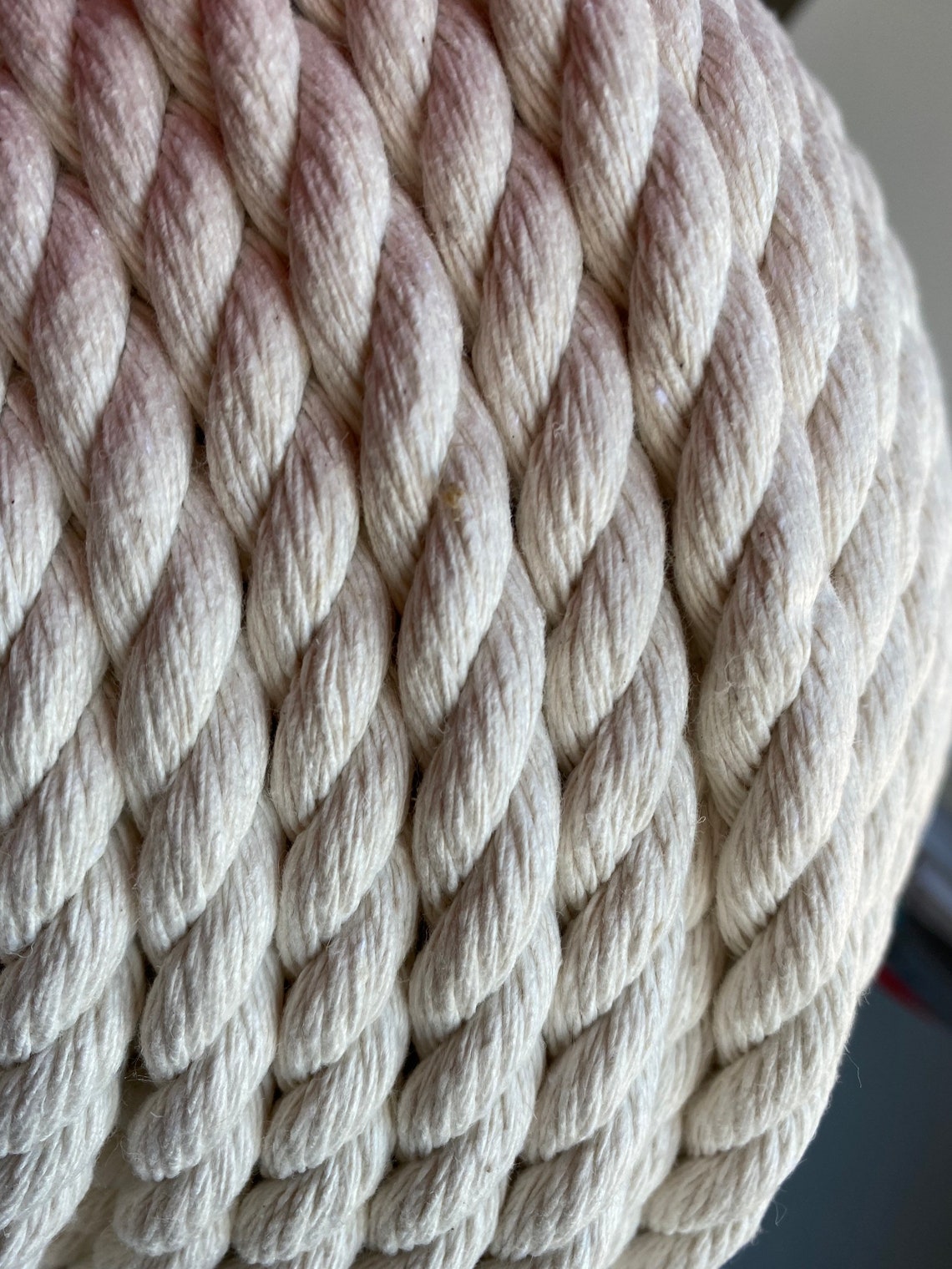 White 12 Mm Twisted Cotton Rope, 10 Meters Natural Rope. Planthanger ...