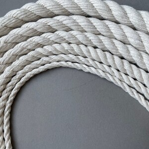 Twisted Cotton Rope Macramé Crafting Cord Triple Strand Natural White ...