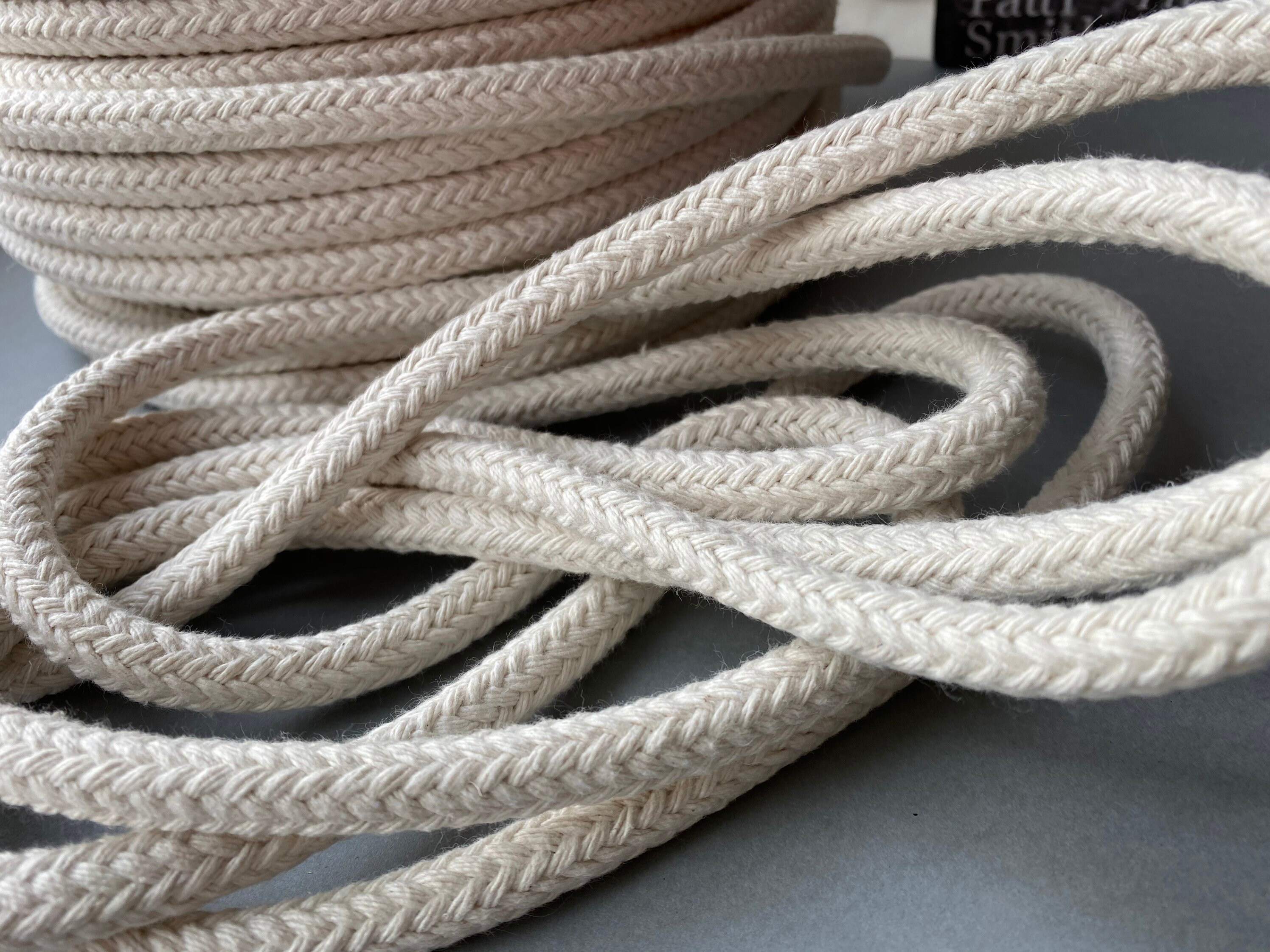 10 Mm Cotton Macrame Cord, Rope Massiv Braided Raw, DIY Rainbows Rope ...