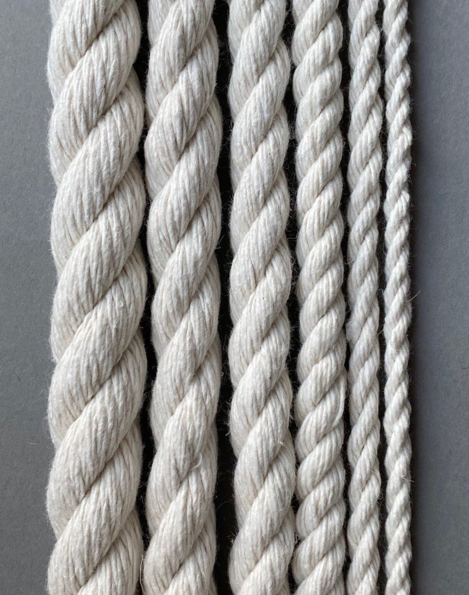Cuerda de algodón retorcido Macramé Cuerda de elaboración Triple hebra ...