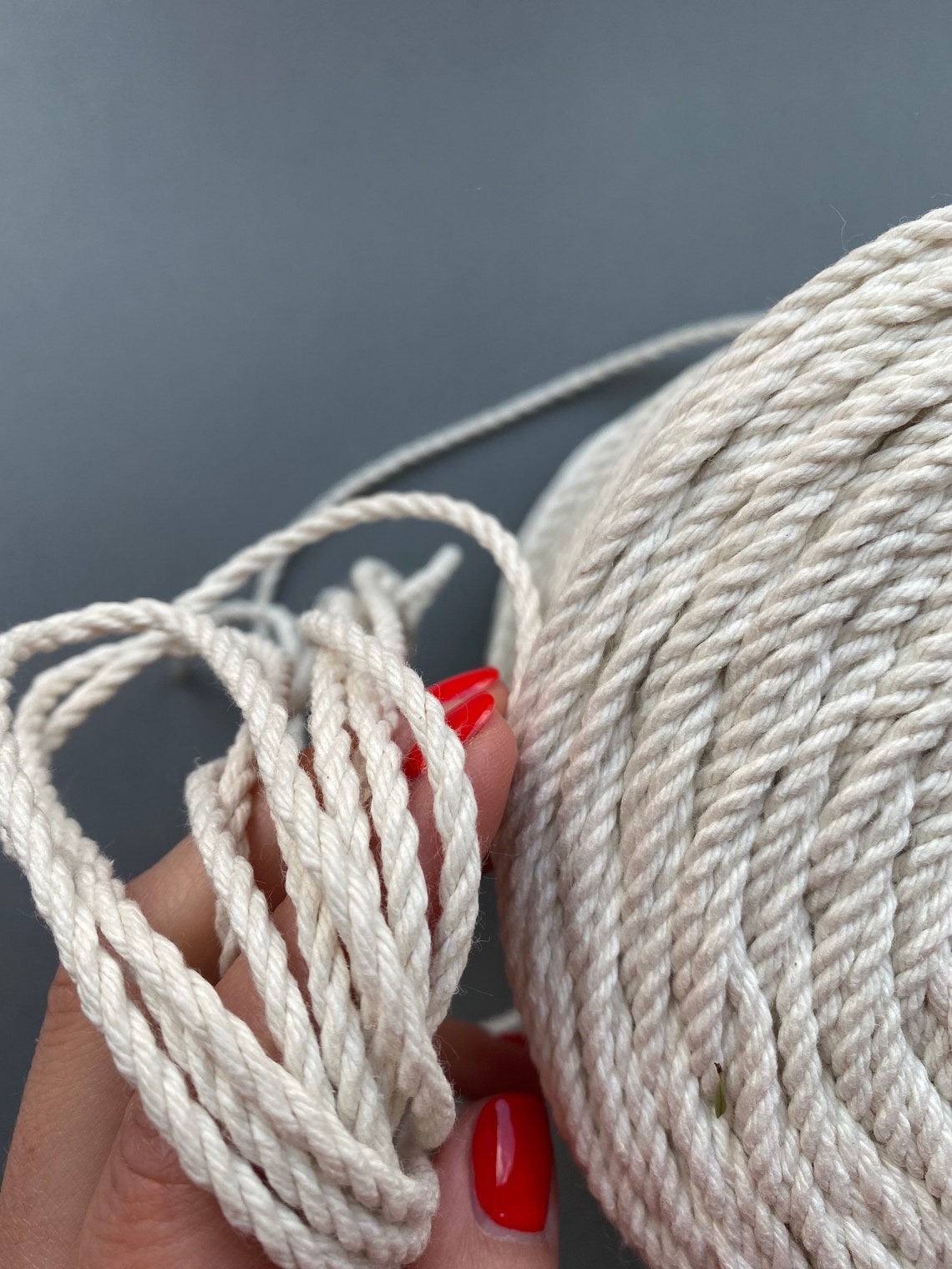 White Macrame 3 Mm Rope, Twisted Rope Spool 100 M, Planthanger Rope ...