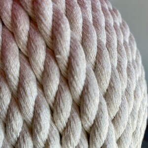 White 12 Mm Twisted Cotton Rope, 10 Meters Natural Rope. Planthanger ...