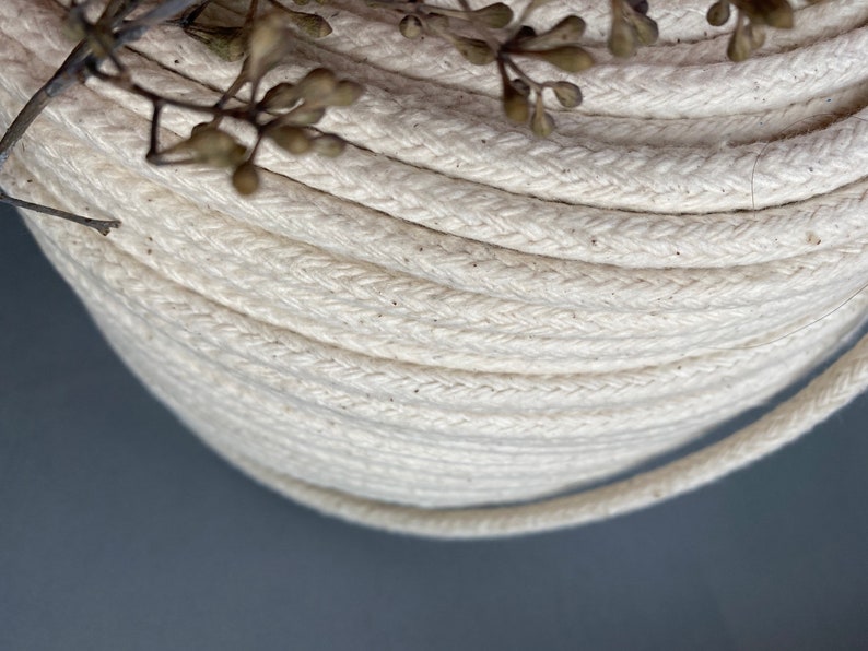 8 Mm Cotton Braided Rope, 10 Meters Massiv Braided Rope, Soft Macrame ...
