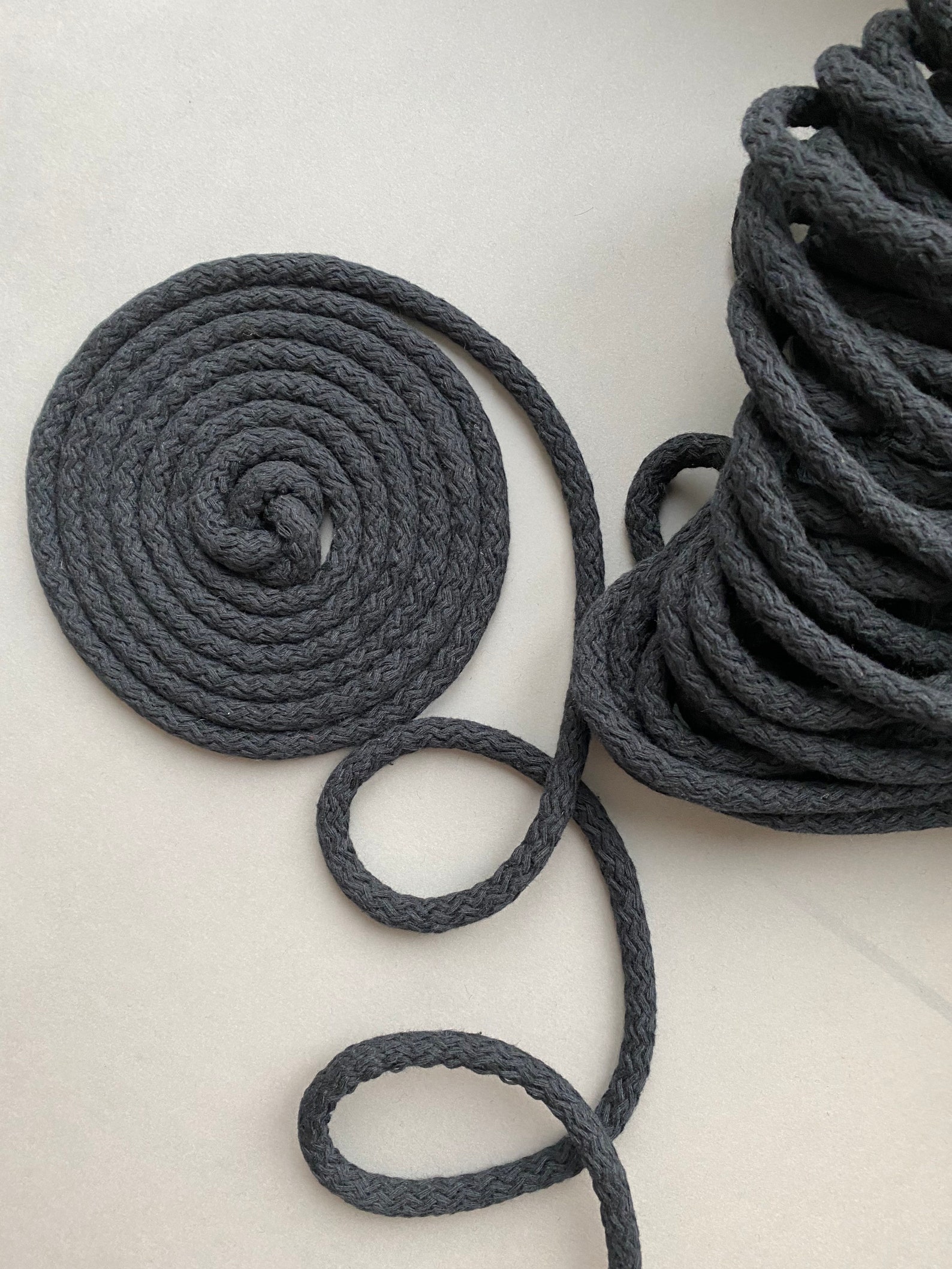 Black Macrame 8 Mm Rope, 10 Meters Braided Macrame Rope, Planthanger ...