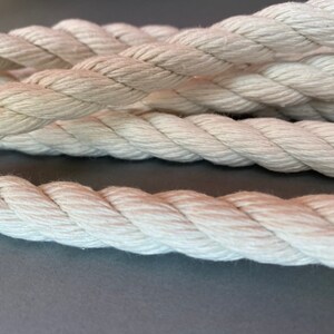 White 12 Mm Twisted Cotton Rope, 10 Meters Natural Rope. Planthanger ...
