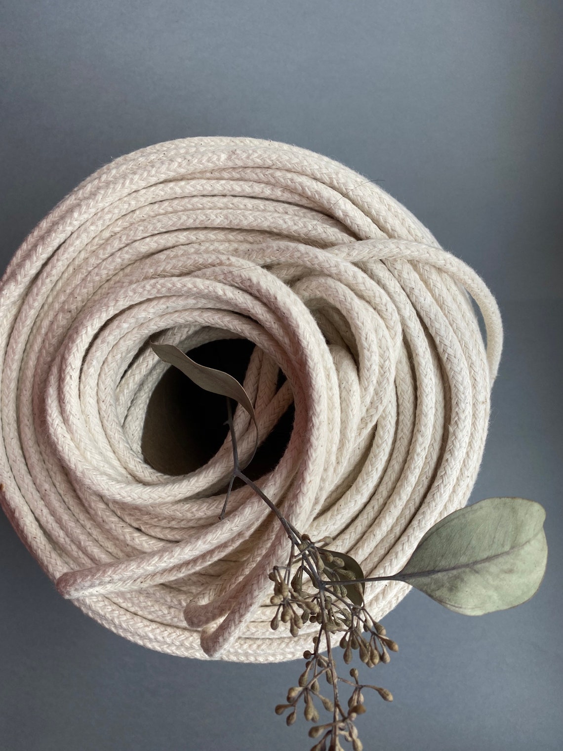 8 Mm Cotton Braided Rope, 10 Meters Massiv Braided Rope, Soft Macrame ...