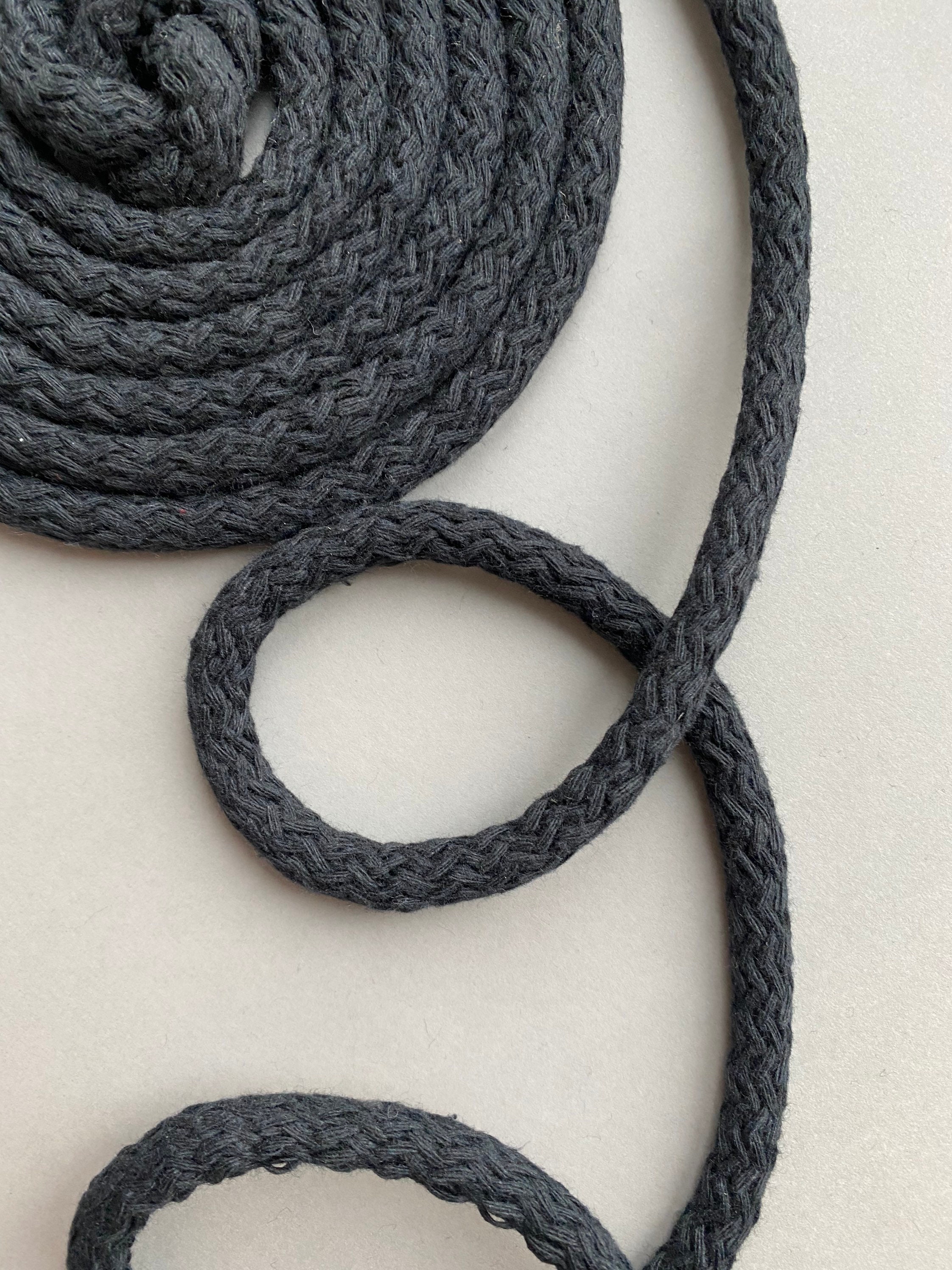 Black Macrame 8 Mm Rope, 10 Meters Braided Macrame Rope, Planthanger ...