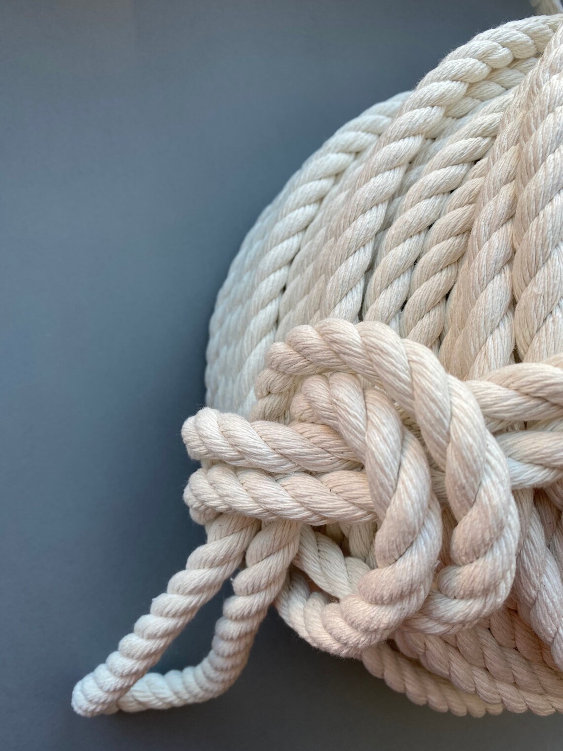 White 12 Mm Twisted Cotton Rope, 10 Meters Natural Rope. Planthanger ...