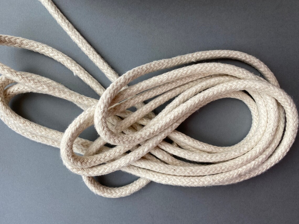 8 Mm Cotton Braided Rope, 10 Meters Massiv Braided Rope, Soft Macrame ...