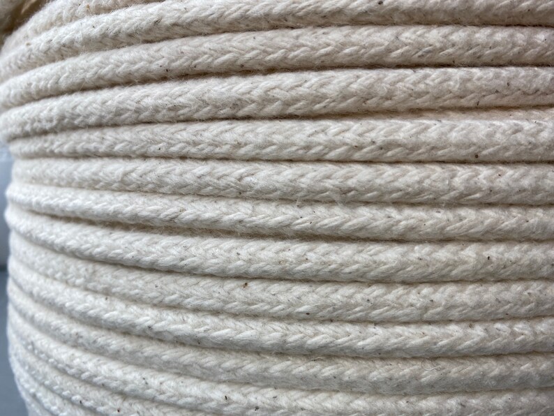 8 Mm Cotton Braided Rope, 10 Meters Massiv Braided Rope, Soft Macrame ...