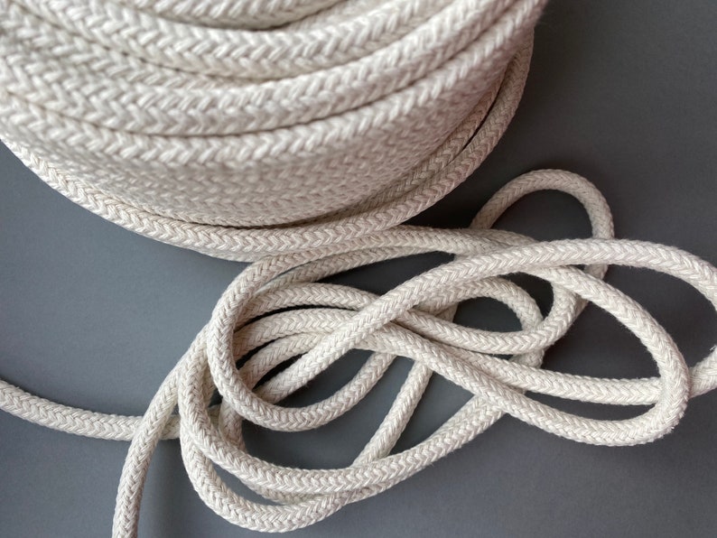 10 Mm Cotton Macrame Cord, Rope Massiv Braided Raw, DIY Rainbows Rope ...