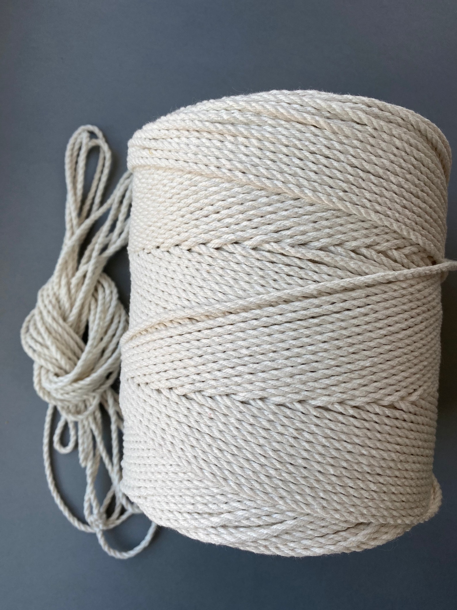White Macrame 3 Mm Rope, Twisted Rope Spool 100 M, Planthanger Rope ...