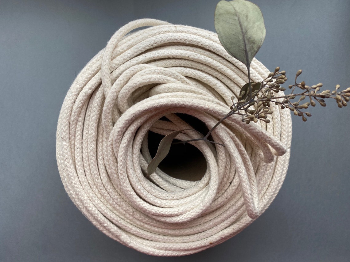 8 Mm Cotton Braided Rope, 10 Meters Massiv Braided Rope, Soft Macrame ...