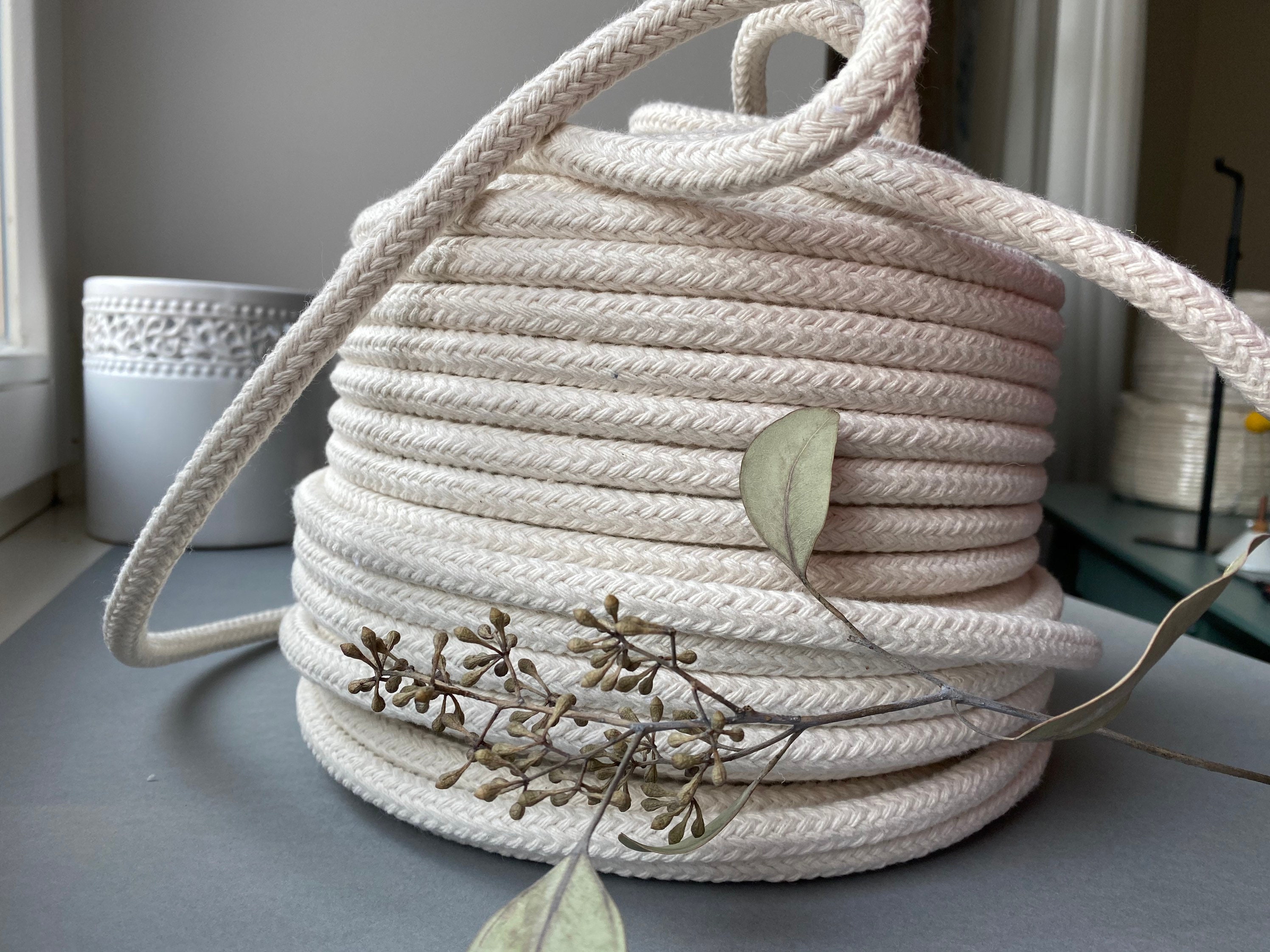 10 Mm Cotton Macrame Cord Rope Massiv Braided Raw DIY - Etsy