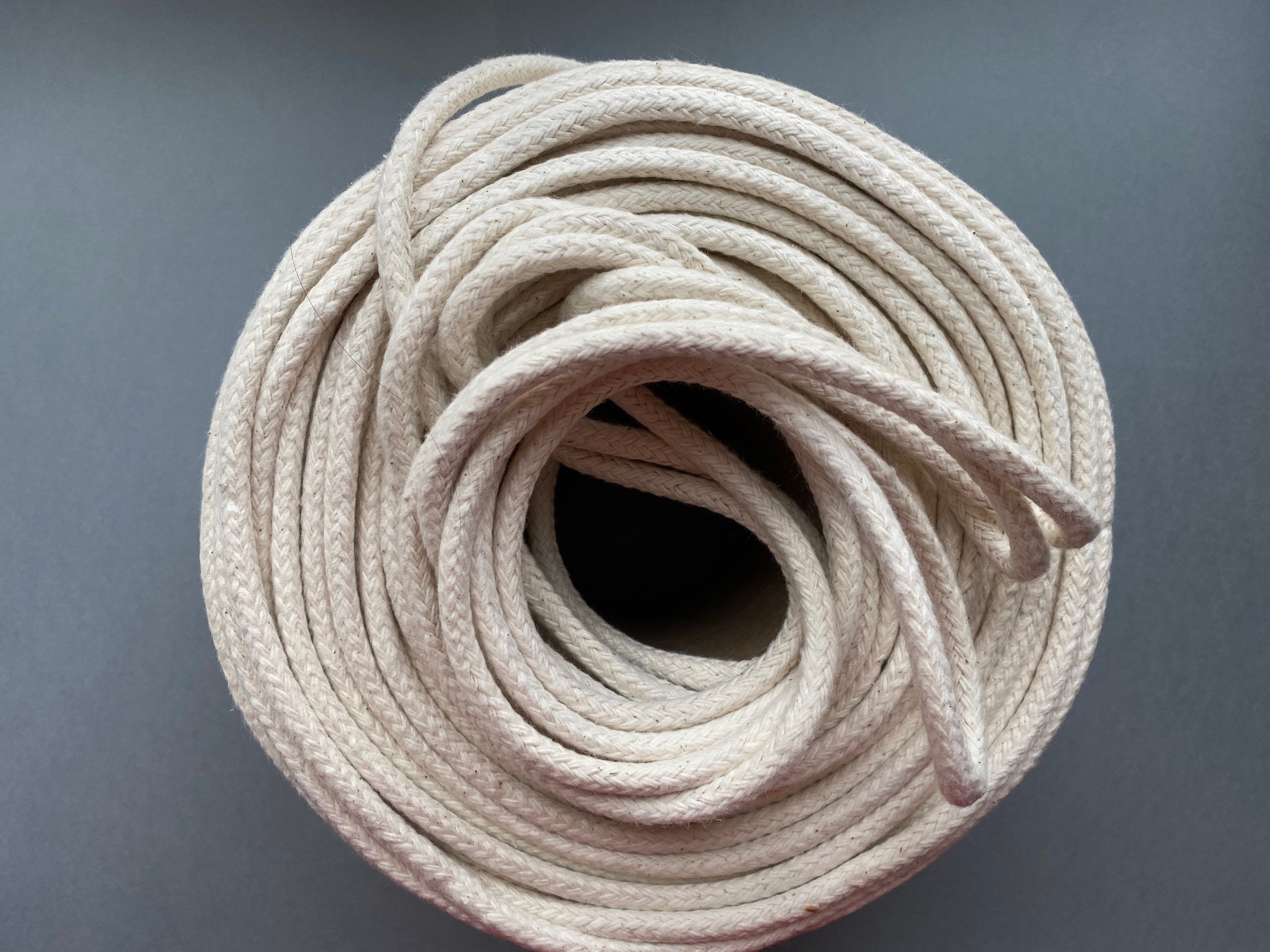 8 Mm Cotton Braided Rope, 10 Meters Massiv Braided Rope, Soft Macrame ...