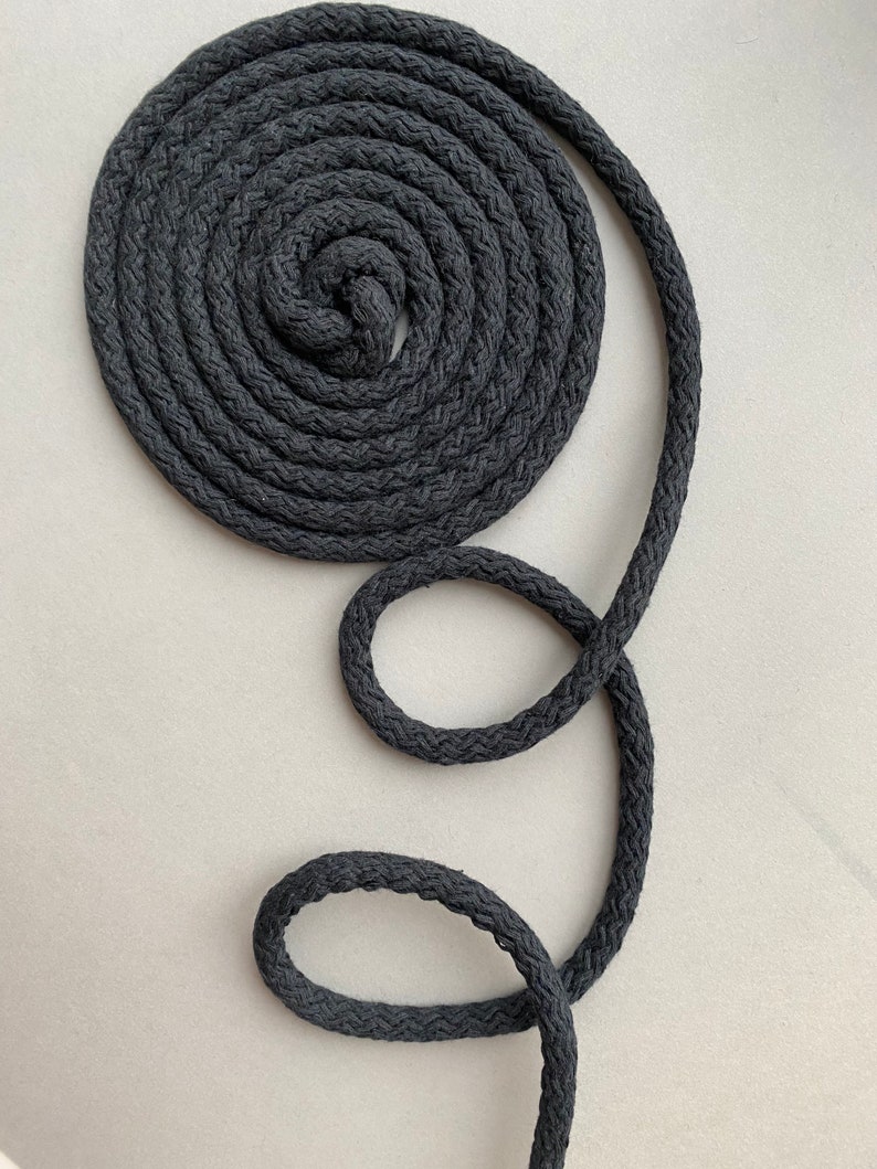 Black Macrame 8 Mm Rope, 10 Meters Braided Macrame Rope, Planthanger ...