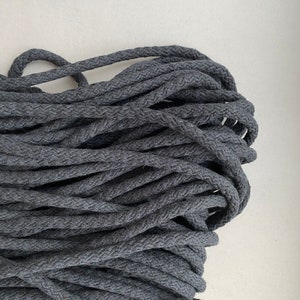 Black Macrame 8 Mm Rope, 10 Meters Braided Macrame Rope, Planthanger ...