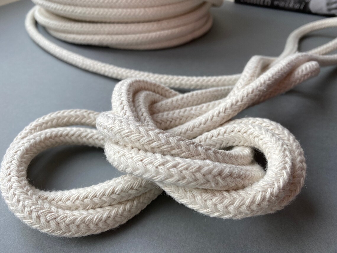 10 Mm Cotton Macrame Cord Rope Massiv Braided Raw DIY - Etsy