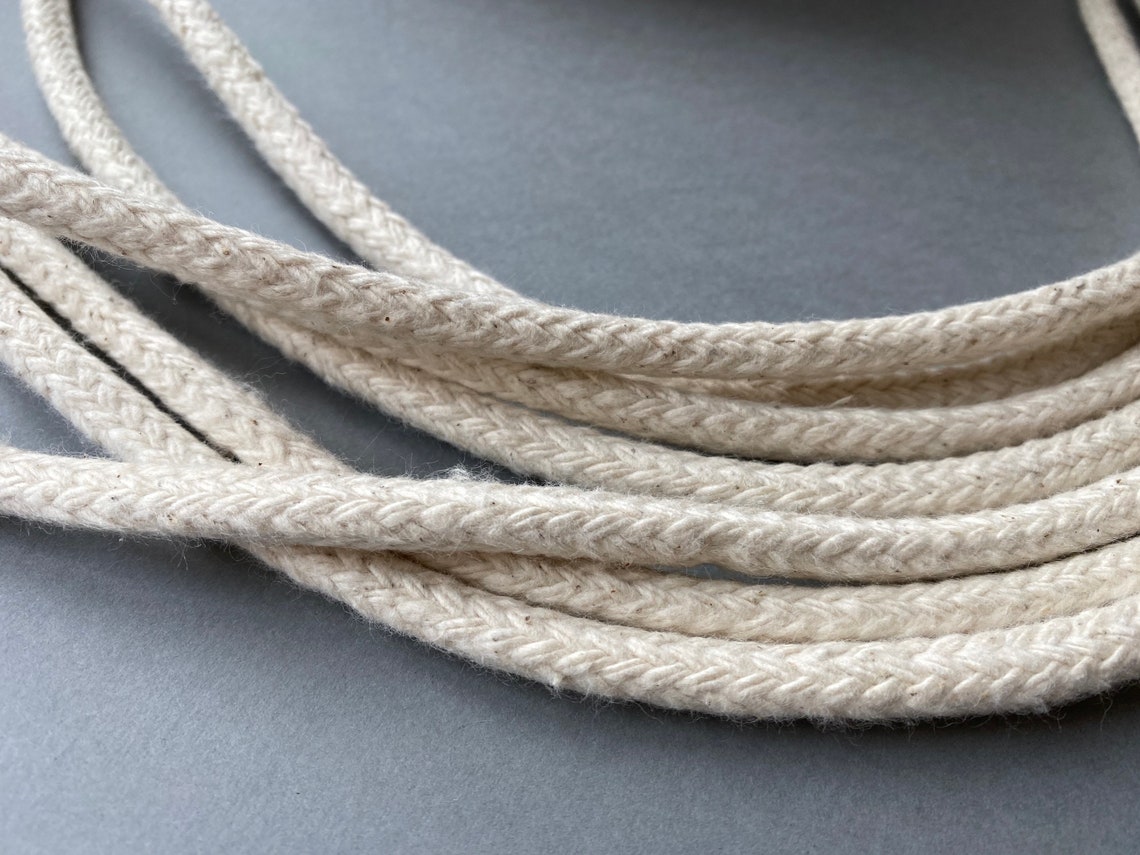 8 Mm Cotton Braided Rope, 10 Meters Massiv Braided Rope, Soft Macrame ...