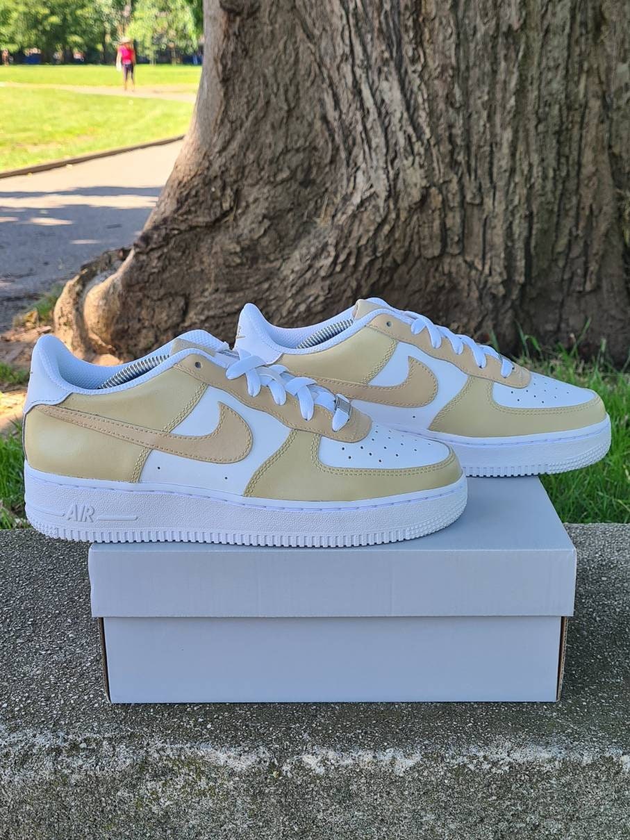 Custom beige tan Air Force 1 trainers af1 tan / beige | Etsy