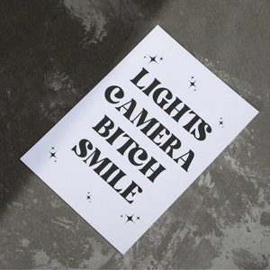 Taylor Swift Prints Lights Camera Smile Tortured Poets Department Wall ...