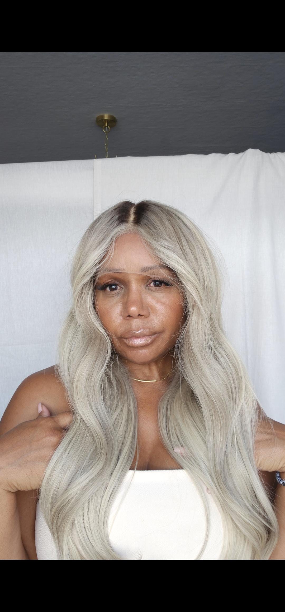 KOKO Premium Fakescalp Handmade Lace Front Pearl Ash Blonde High ...