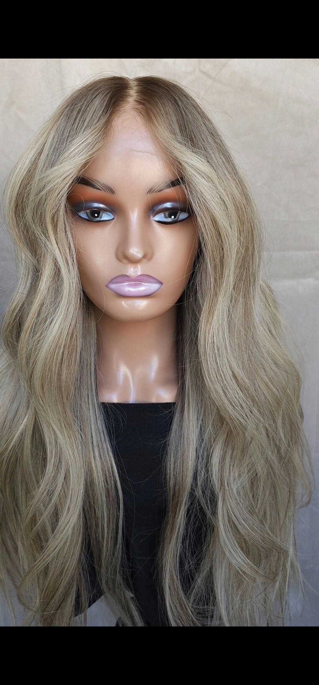KOKO Premium Fakescalp Handmade Lace Front COOL Blonde Wig With Dark ...