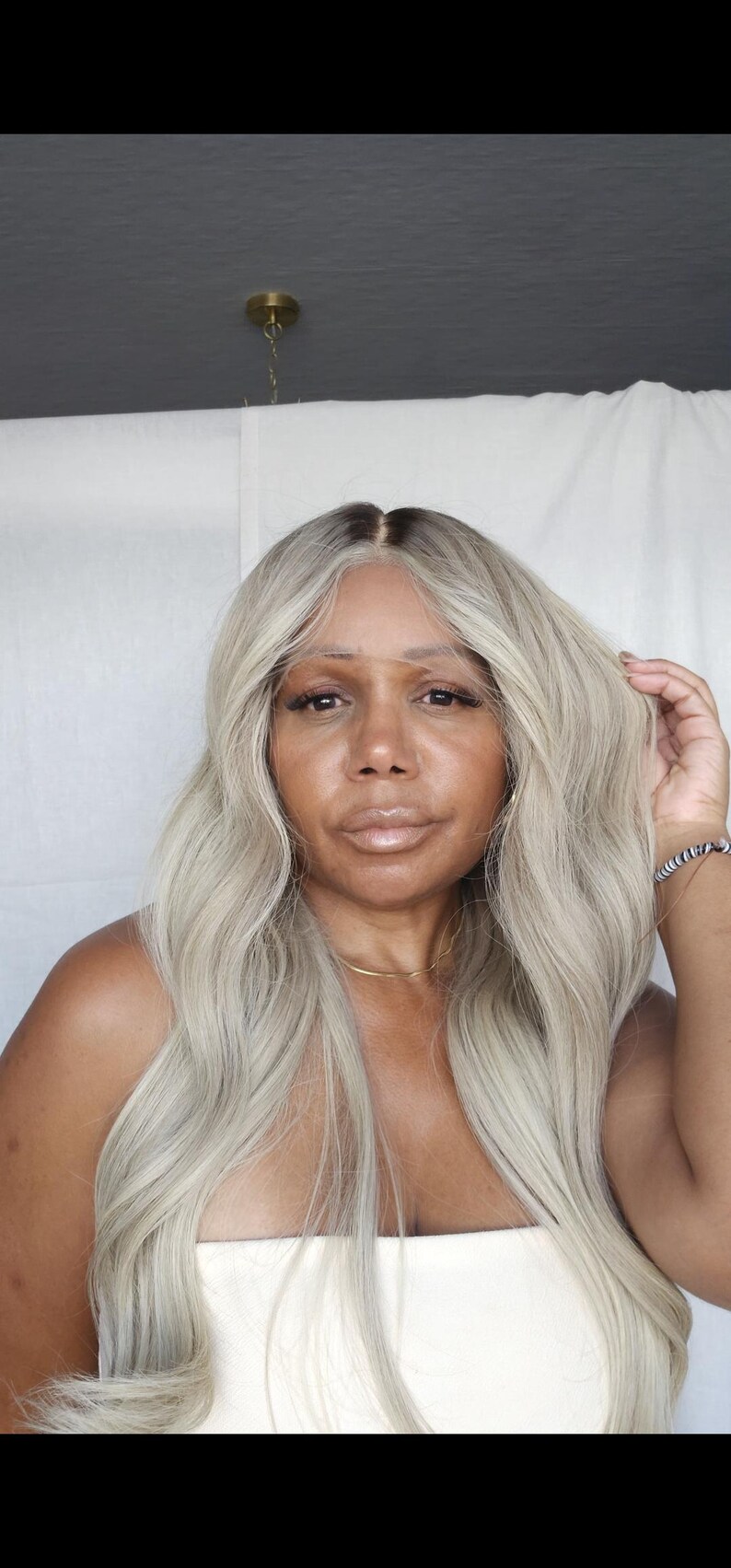 KOKO Premium Fakescalp Handmade Lace Front Pearl Ash Blonde High ...