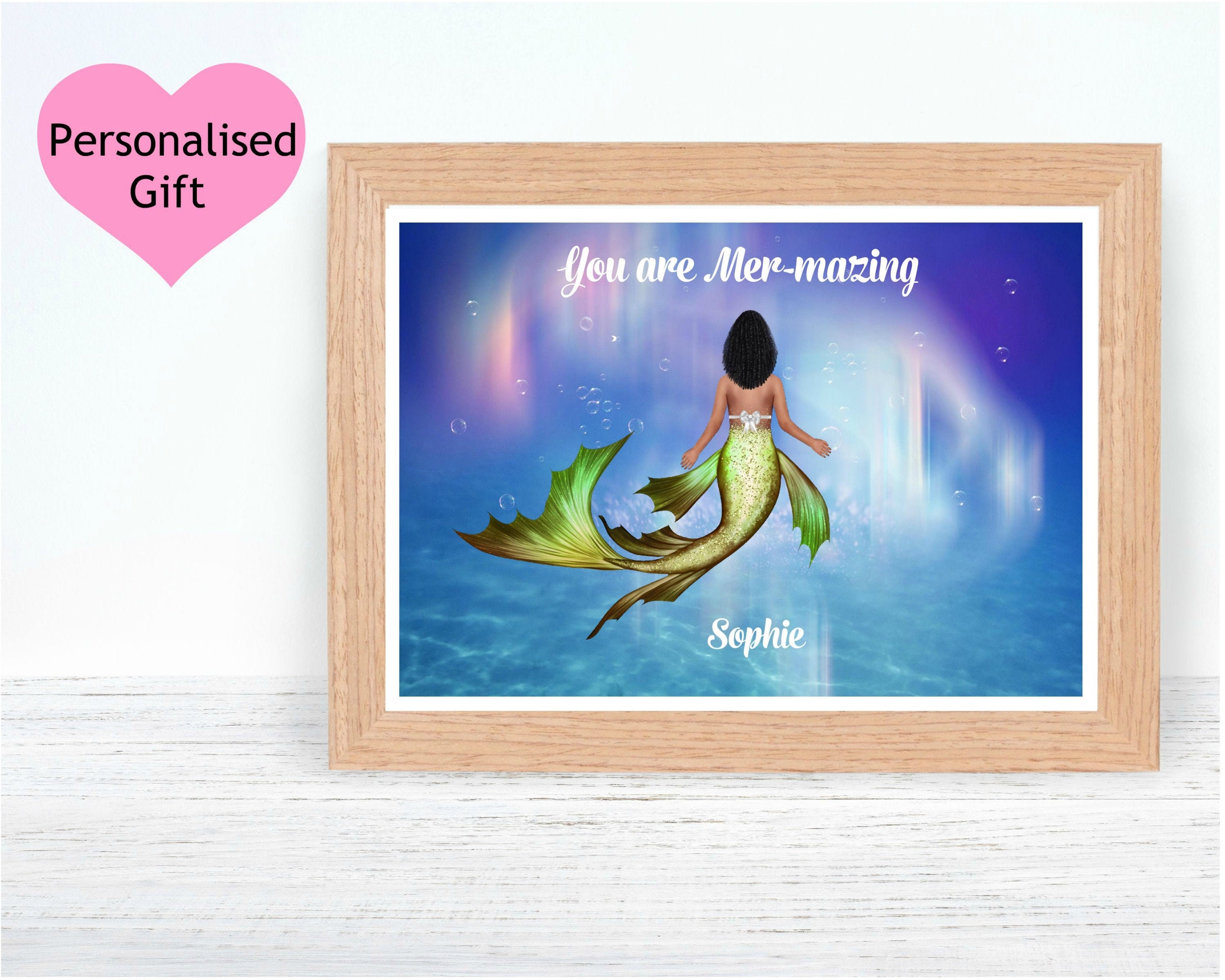 Personalised Mermaid Gift Gift for Kids Customised Print - Etsy.de