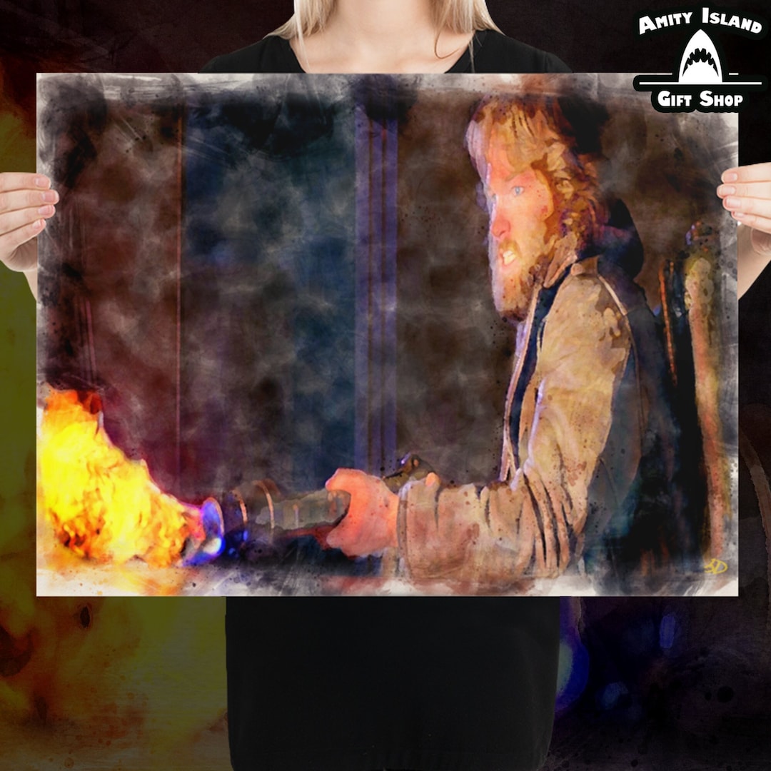 The Thing - Macready and the Flamethrower - 18x24 Archival Matte Paper ...