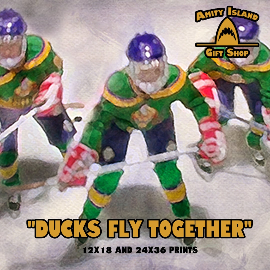 Ducks Fly Together - Mighty Ducks Inspired Hockey Poster - the Flying V ...