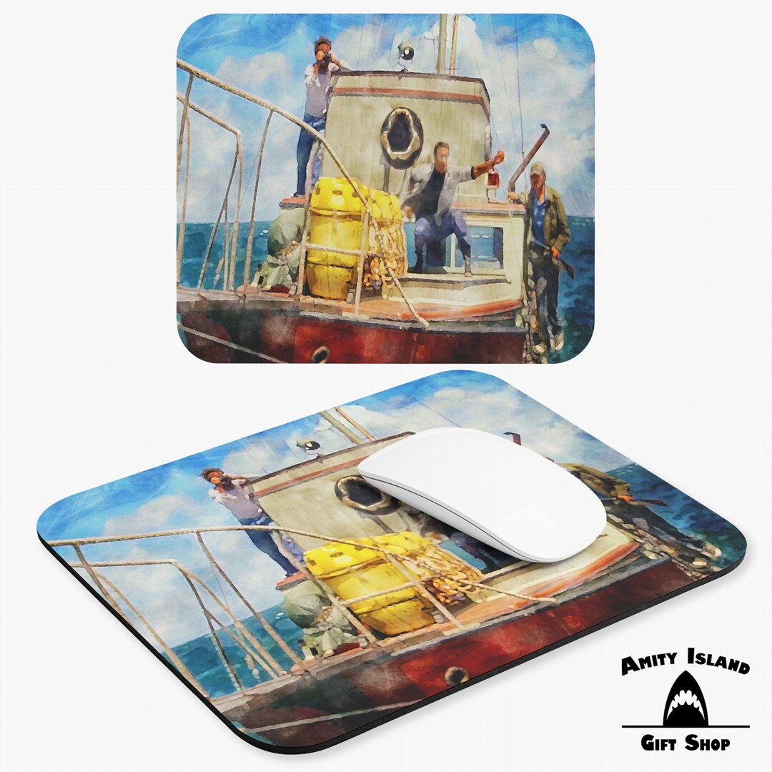 Jaws Inspired "shark Hunting" Mouse Pad - 9x8 Size - Movie Fan Gift - Etsy